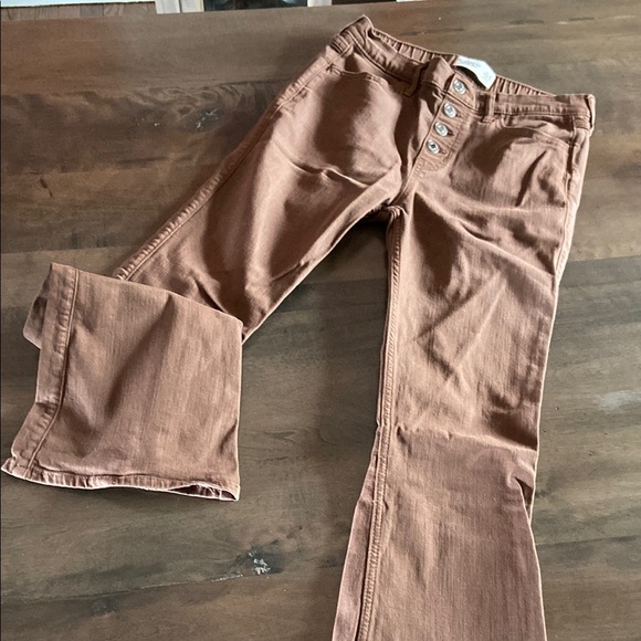 Abercrombie & Fitch | Bottoms | Af Girls Brown Flared Buttonup Pants ...